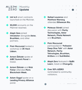 Monthly update: smart contracts are live